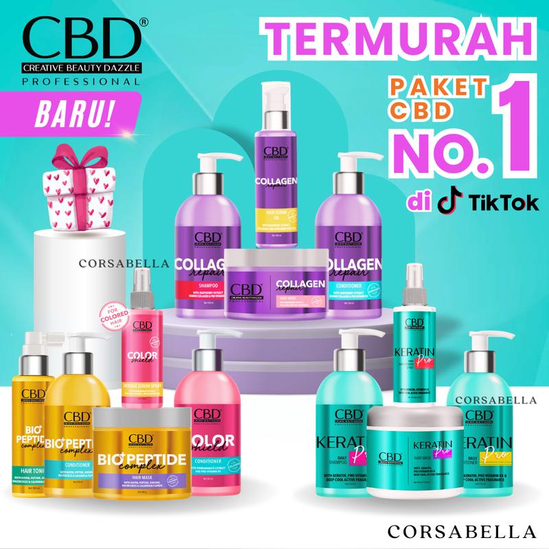PAKET CBD Keratin Pro Collagen Color Shield Bio Peptide | Shampoo ...