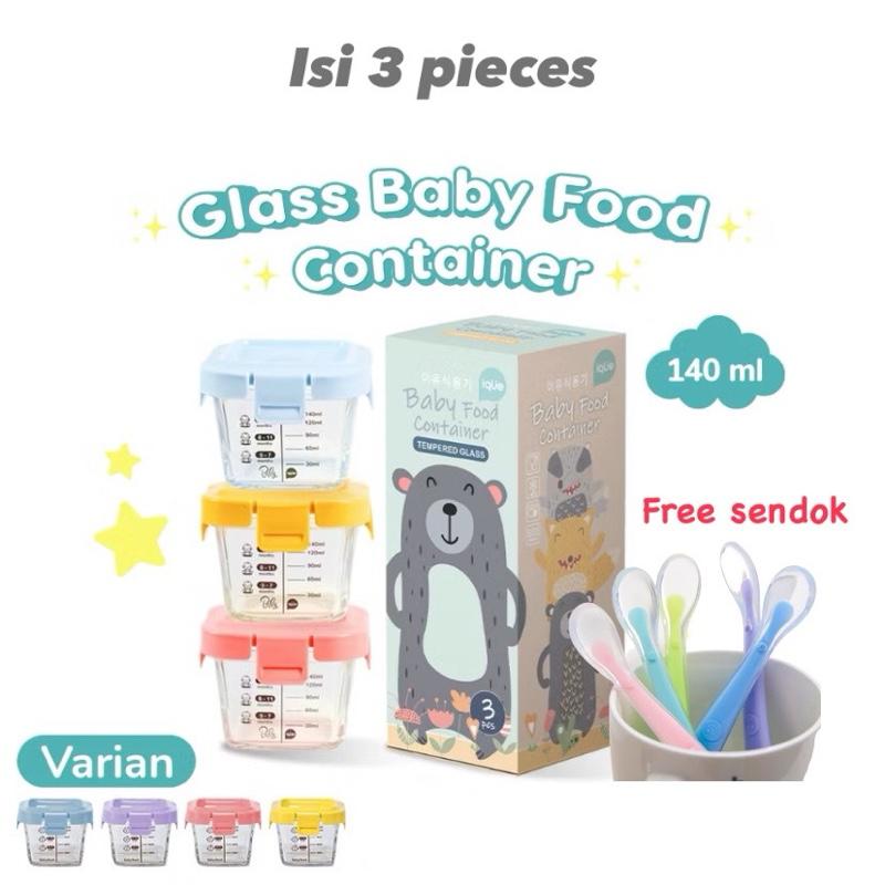 Tempat Mpasi Kaca ISI 3 pieces dan free 1 sendok Wadah Mpasi - Shop ...