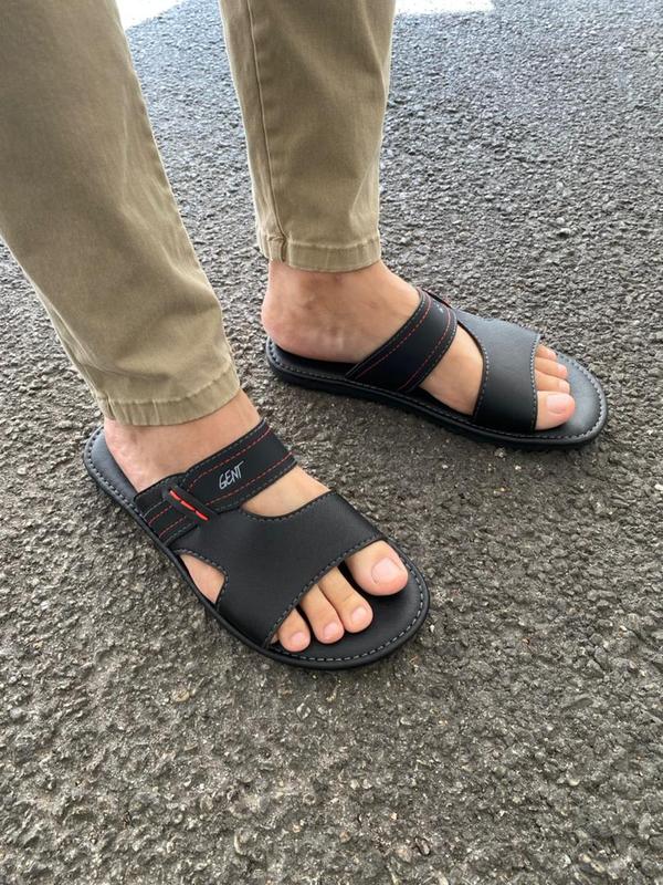 GENT Forger Men Classy Sandal Lelaki Leather Black - TikTok Shop Malaysia