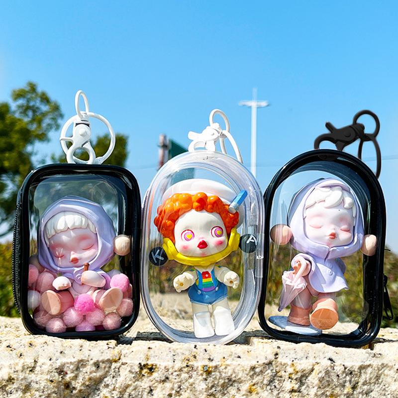 Portable Transparent PVC Organizer Box Keychain Chain Bag Toy Storage ...