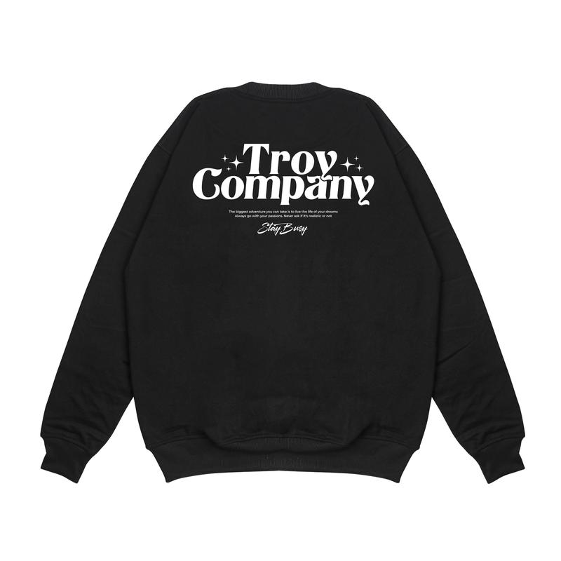 Troy Company Sweater Crewneck Black Dream - Sweater Pria Hitam - Shop ...