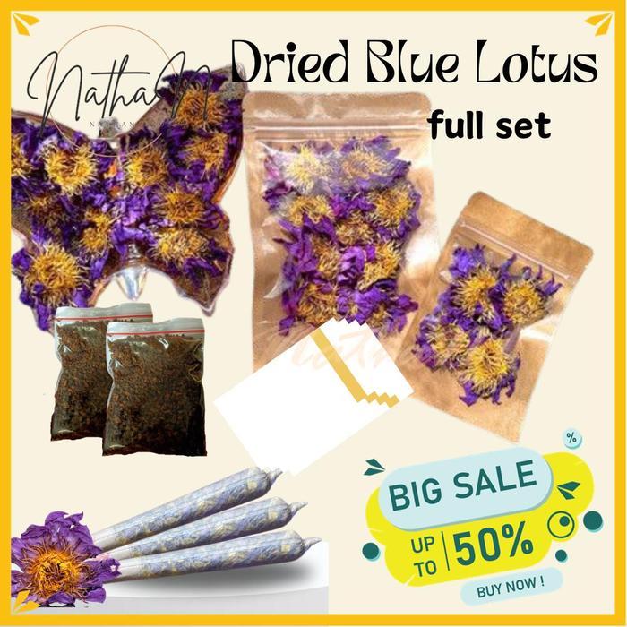 BUNGA LOTUS BIRU FULL SET DRIED BLUE LOTUS SPECIAL SET BY NATHAN - Shop ...