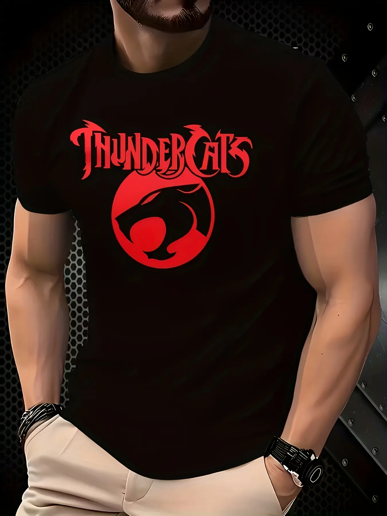 Camiseta Gráfica de Thundercats para Hombre - con Logo Rojo y de ...