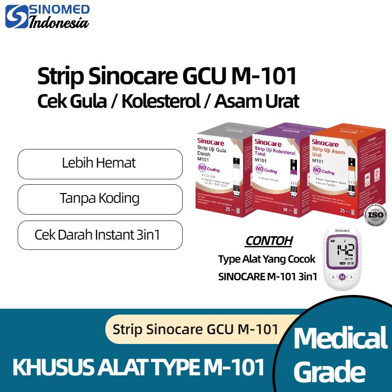 Strip Sinocare Alat M101 – GCU Alat Cek 3in1 Cek Gula Darah, Kolesterol ...