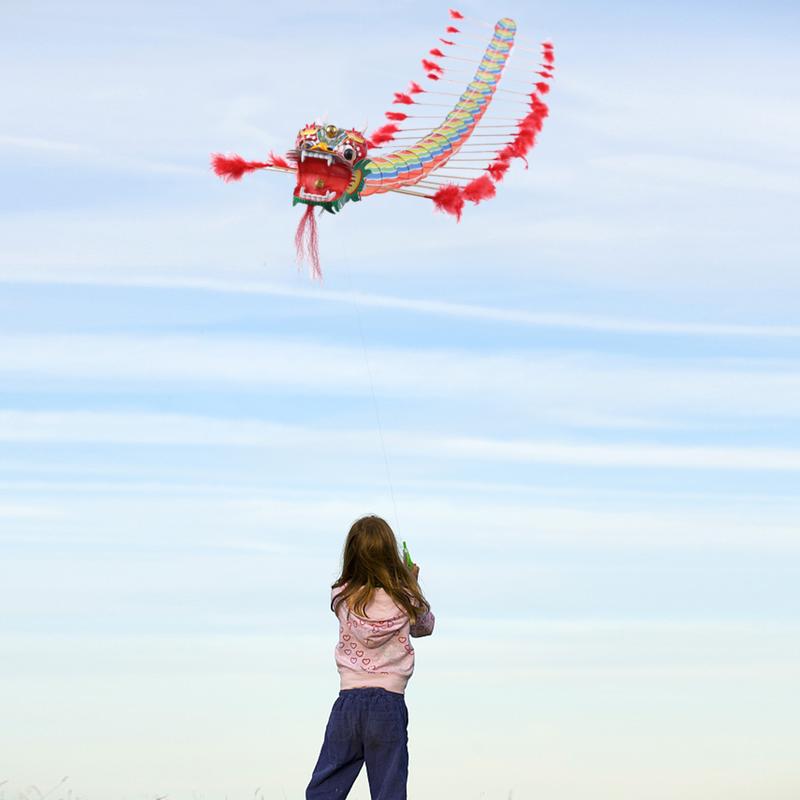 aditional Dragon Kite Plastic Foldable Children Outdoors - Shop | Tokopedia