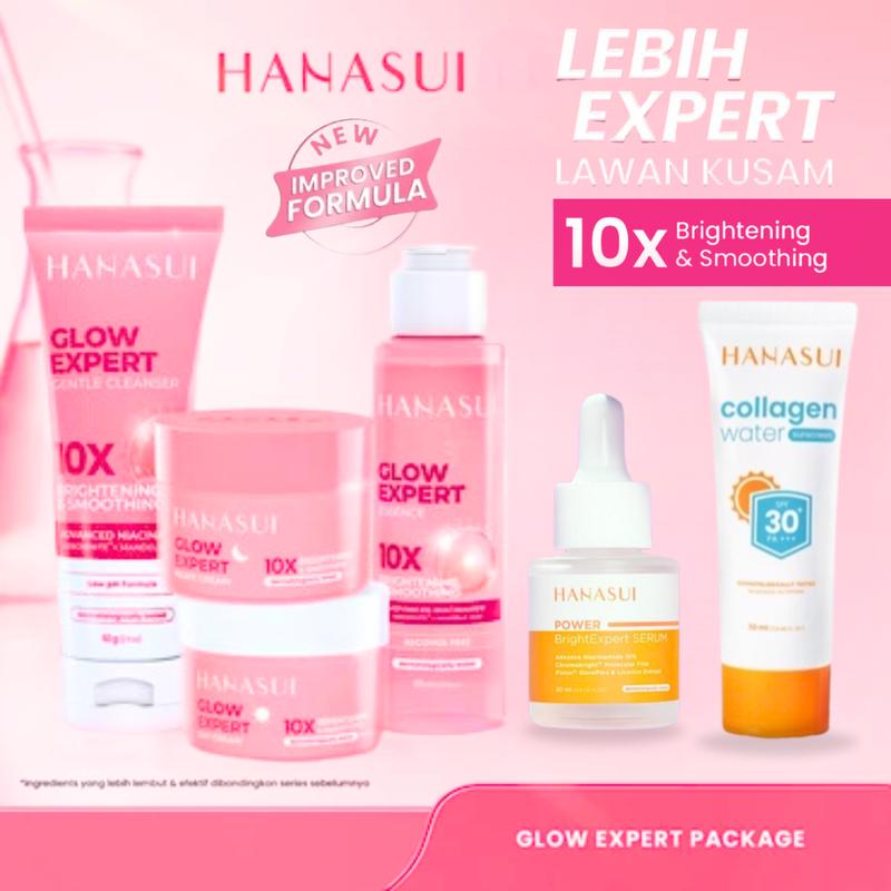 Paket Hanasui Glow Expert, Glow Better Set 4 pcs + Serum + Sunscreen ...