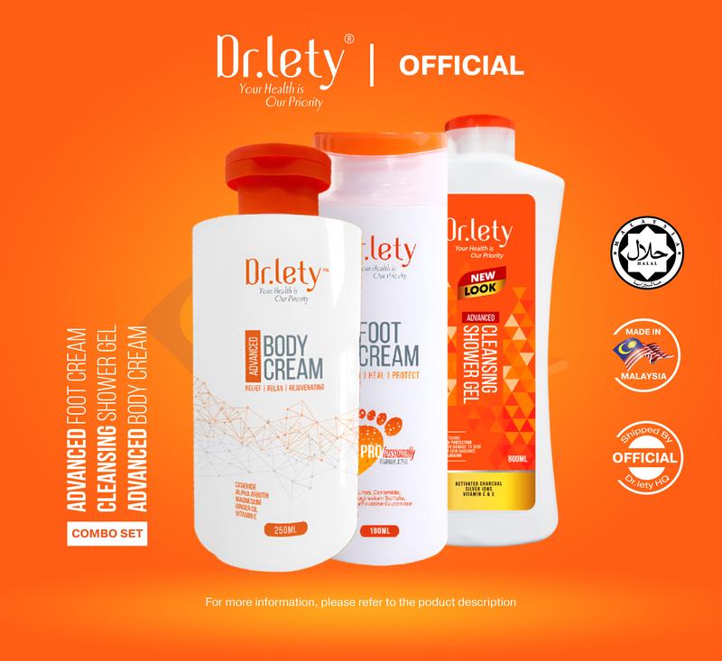 Dr.lety Combo Set Advanced Foot Cream (180ml) + Cleansing Shower ...