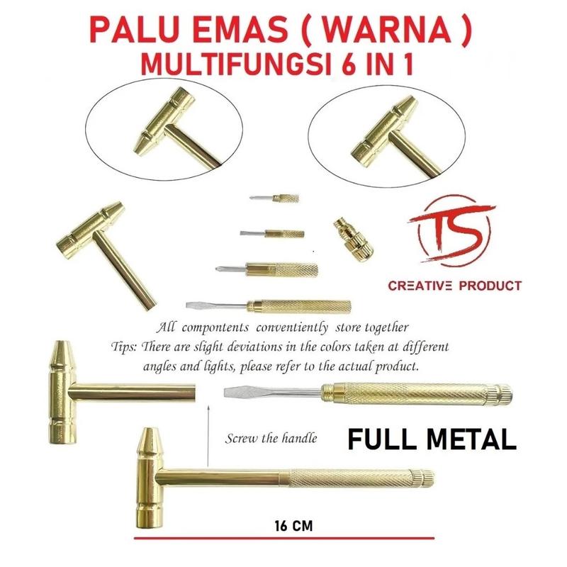 PALU EMAS 6IN1 PALU LANCIP OBENG MULTIFUNGSI HUMMER PALU OBENG - Shop ...