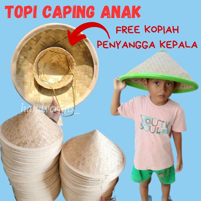 Promo Topi caping petani anak sd - tudung petani sawah premium - Kopiah ...