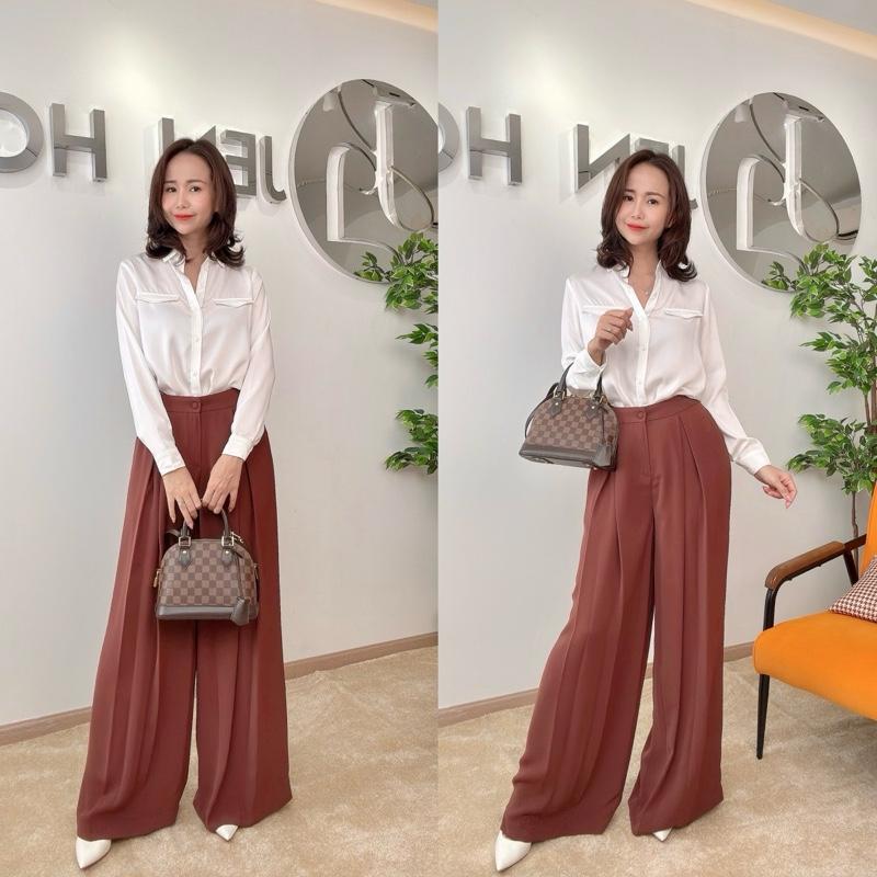 JEN HO Tailored Satin long sleeves shirt (26) Kemeja Baju Blouses ...