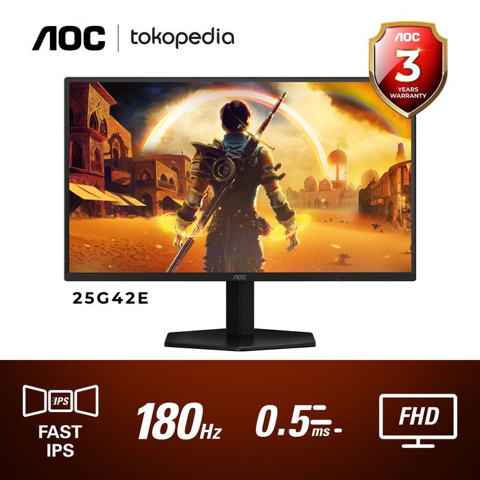 Promo Monitor LED AOC 25G42E Adaptive Sync 24.5" Fast-IPS 180Hz FHD 0 ...