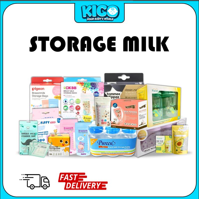 STORAGE MILK (ZIPLOCK /BOTTLES) - MALISH/PIGEON/AUTUMNZ/OKBB/PUREEN ...