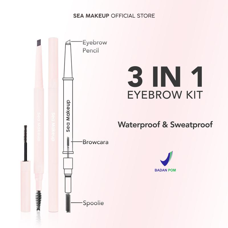 Sea Makeup Browshow Eyebrow Trio Kit - Pensil Alis 3in1 Waterproof ...