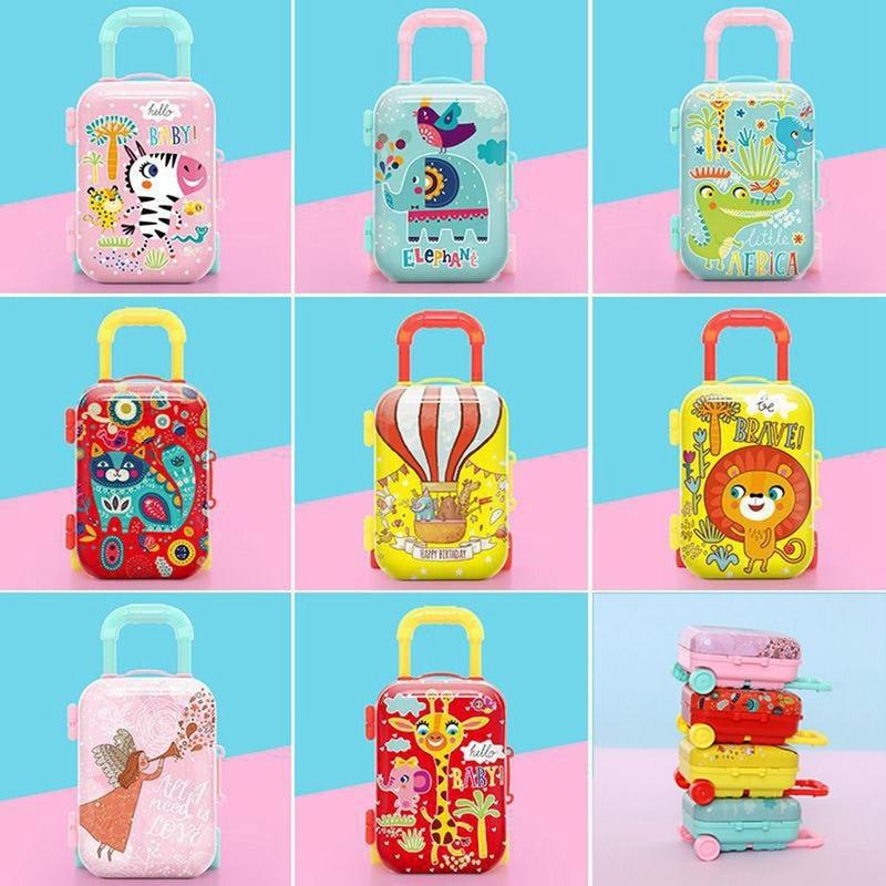 Fashionable Mini Mini Trolley Case Model Suitcase Tinplate Animals ...