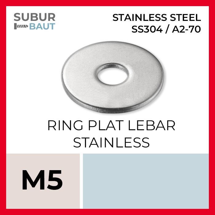 Jual Ring Plat Lebar Stainless M5 / Wide Washer Flat M5 / Wide Washer ...