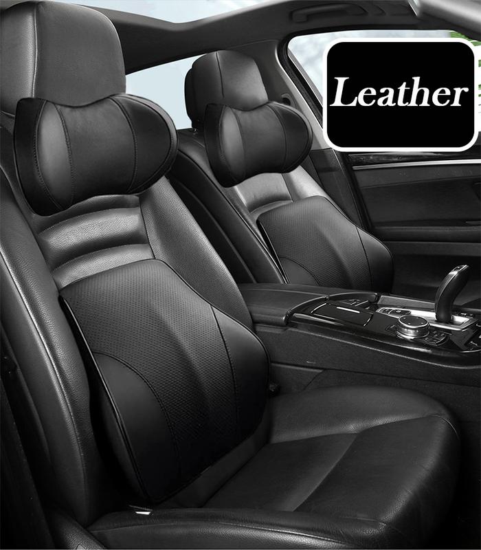 AOLA Leather Car Headrest Neck Rest Pillow Cushion Durable 100% ...