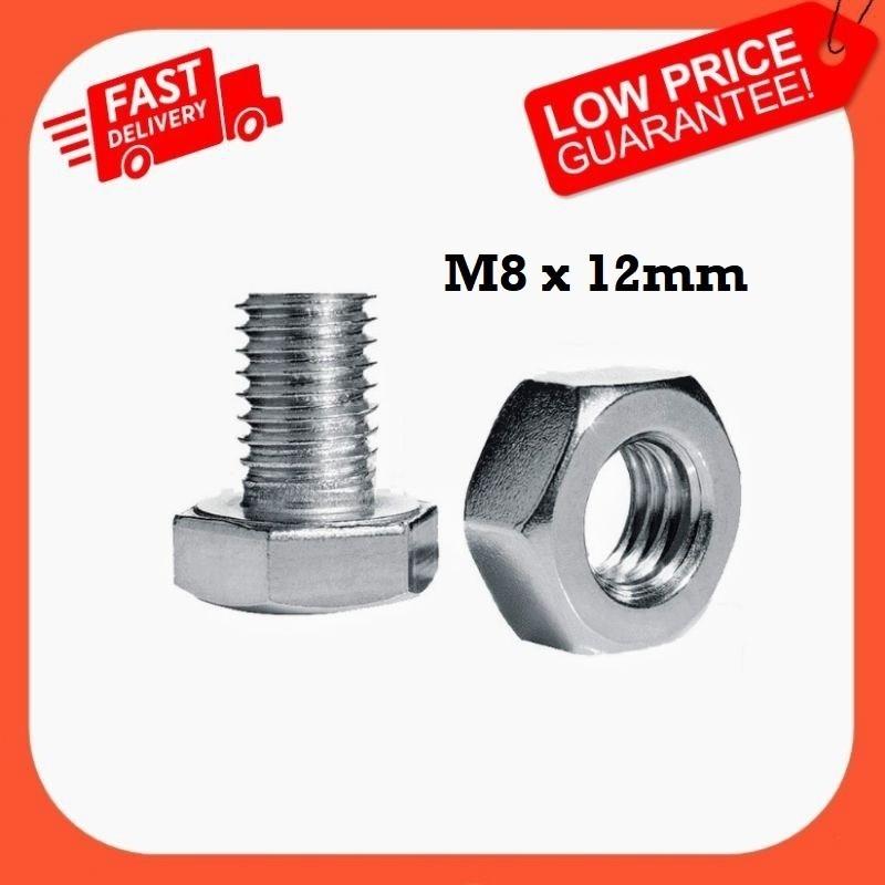 Bolt and Nut Slotted Angle Bar M8 x 16mm / Skru Besi Rak / Rack ...