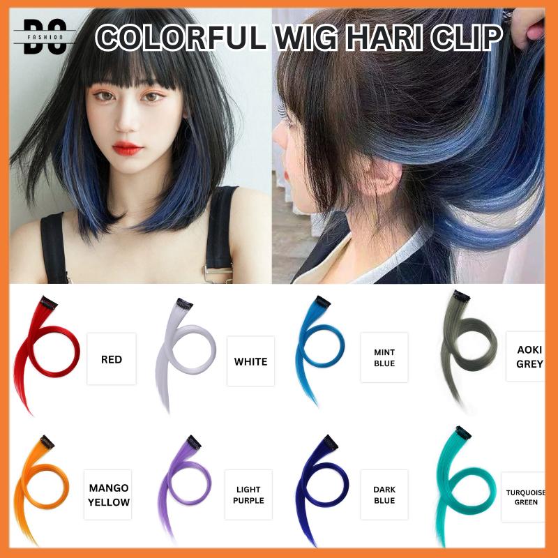 Colorful Wig Hair Clip Hair Long Straight Hair Extension Fake Hair ...