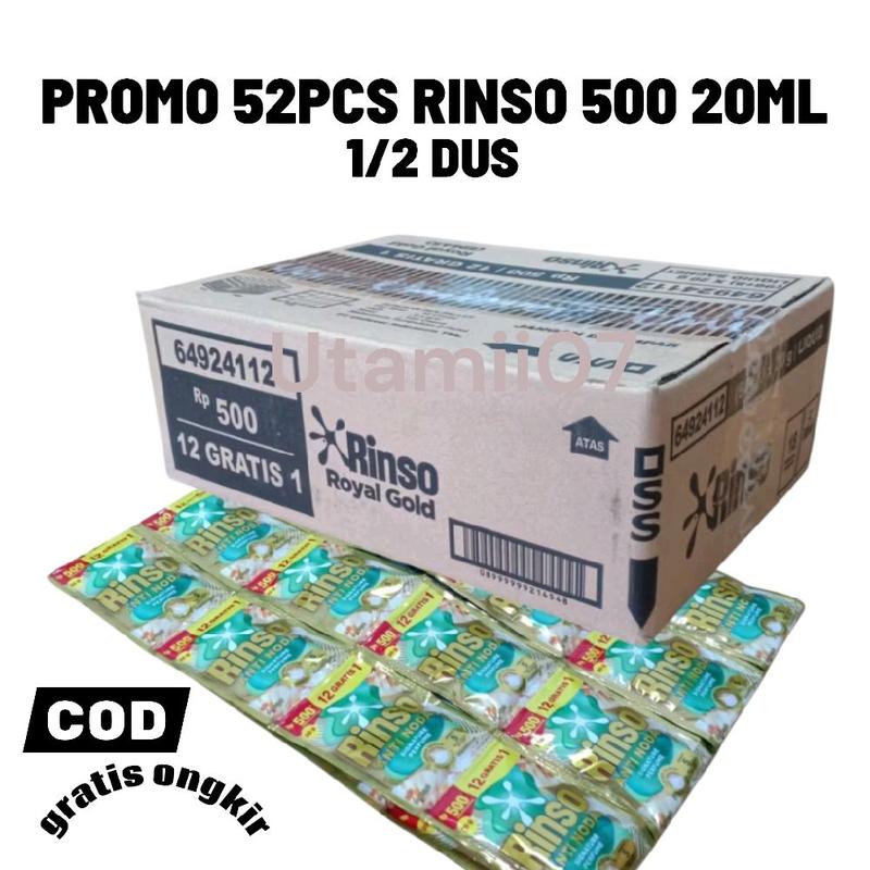52pcs Rinso cair 500 kemasan 20mlLaundry Detergent Bayi Deterjen ...