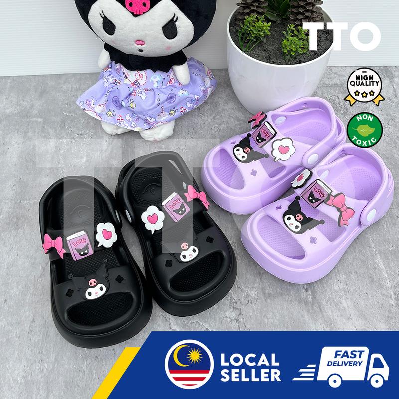 Kuromi Cute Girls Slipper Selipar Perempuan Kids Soft Material - TikTok ...