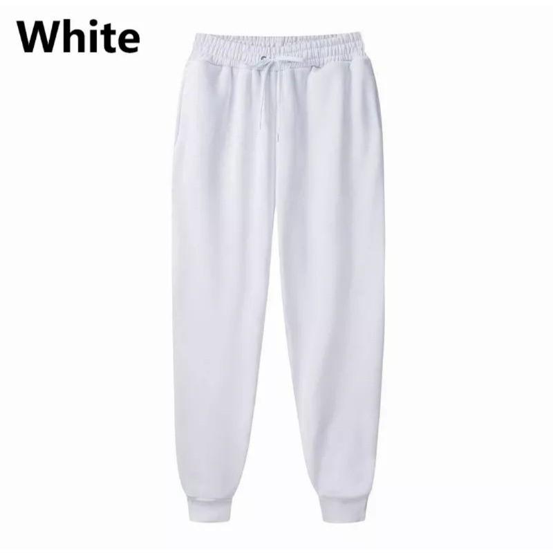 SELUAR TRACK KOSONG TEBAL PUTIH CEKAK/ TRACK BOTTOM UNISEX MEN - TikTok ...