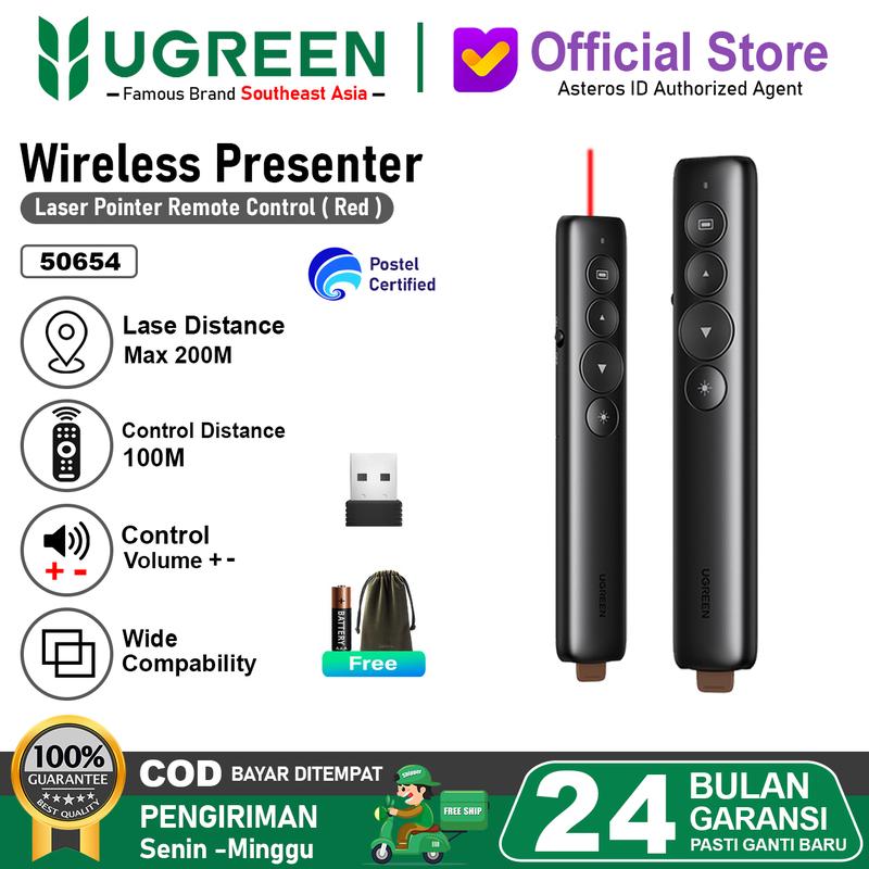 UGREEN Laser Pointer Remote Control Presenter Wireless 2.4ghz - Shop | Tokopedia