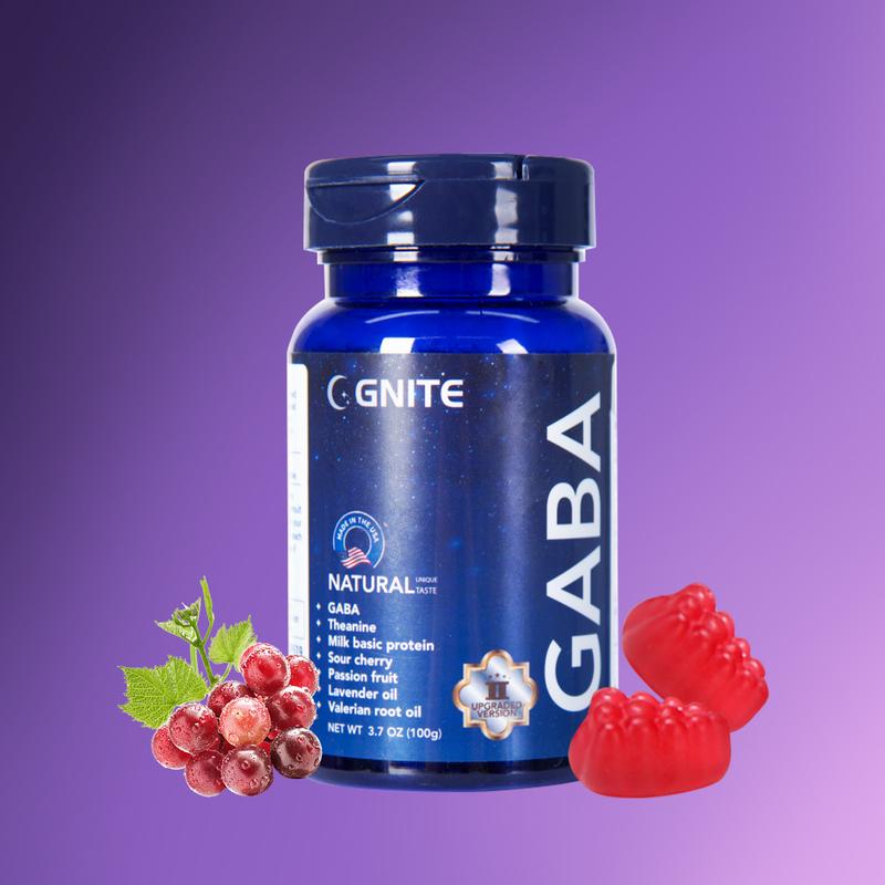 GNITE GABA Sleep Support Gummies for Deep Sleep with 100mg GABA Vitamin ...