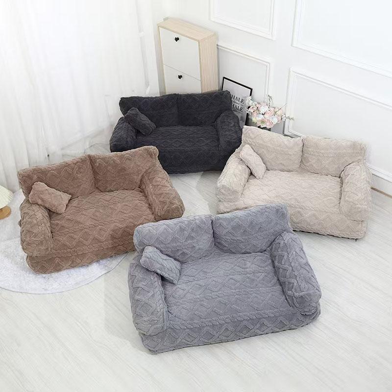 Four-Season Pet Sofa Bed, Detachable Washable Polyester Fiber Dog Cat ...