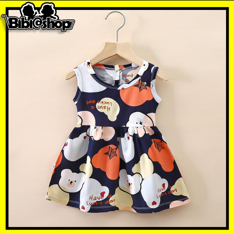 Baju Baby Girls Dress Summer Sleeveless Cute Print Cotton Kids - TikTok ...