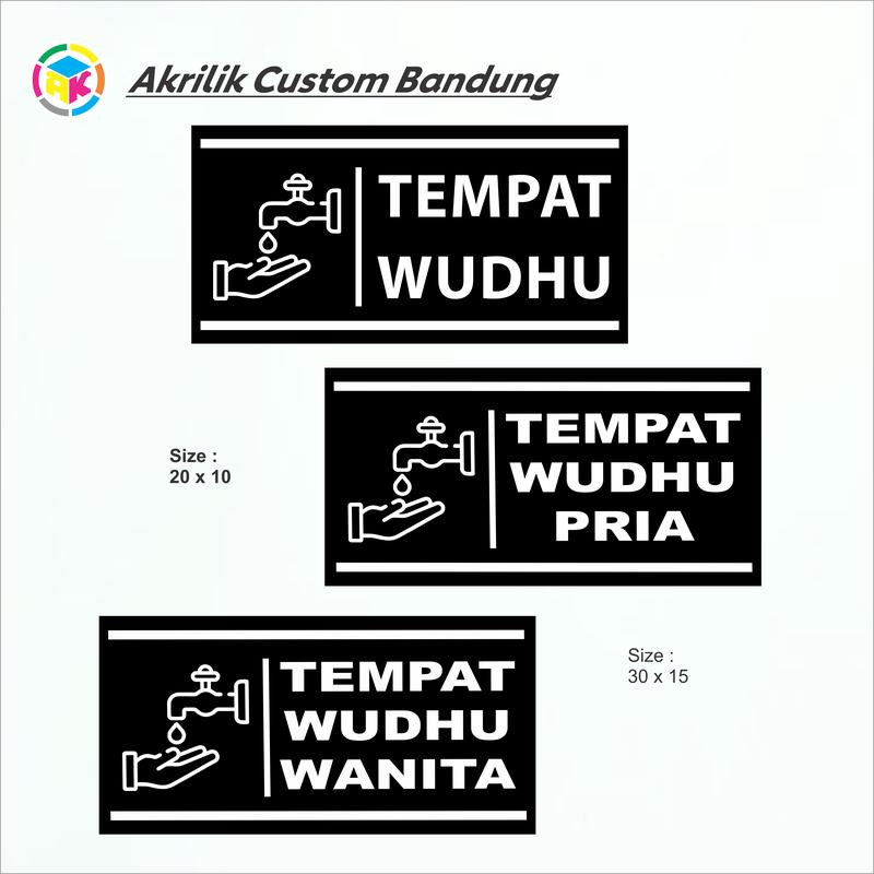 Akrilik Tempat Wudhu Acrylic Hitam Sticker Cutting Signage - Shop ...