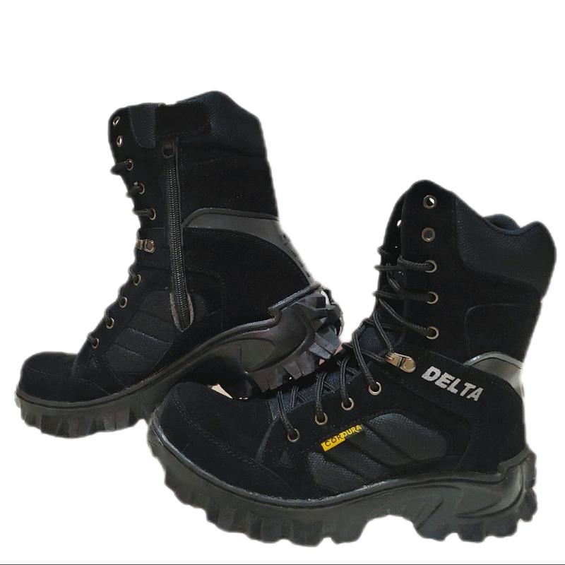 SEPATU BOOTS DELTA HITAM TINGGI TERBARU UJUNG BESI DINAS LAPANGAN ...