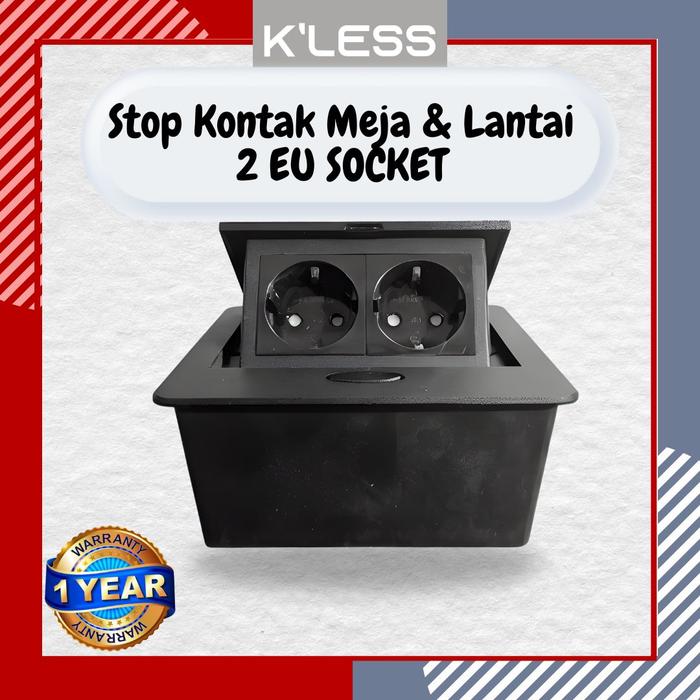 Promo Stop Kontak Meja Tanam 2 Socket Soft Touch Pop Up System Floor ...