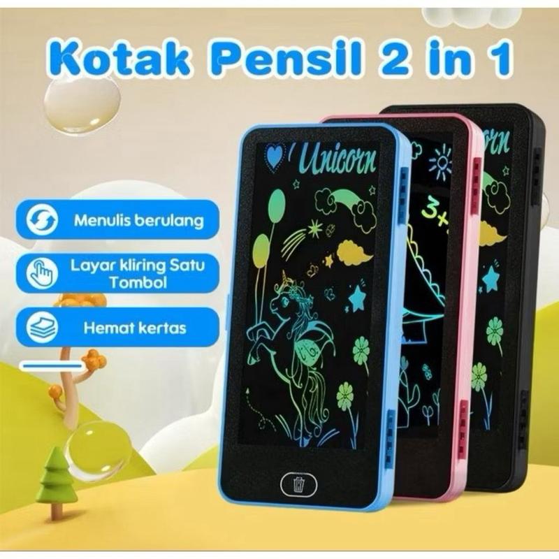 Kotak Pensil Case Besar Lcd Writing Drawing Box Case Ukuran Besar ...
