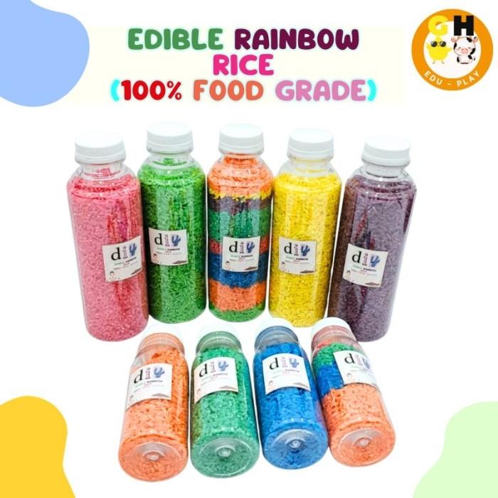 Jual GHEduplay Rainbow Rice Beras Warna Warni Edible Rice Sensory Play ...
