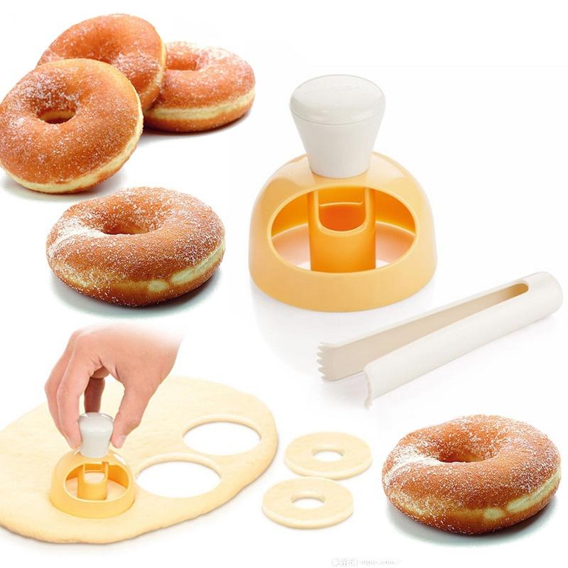 Acuan donat kreatif DIY, alat menghias kek, pencuci mulut plastik ...