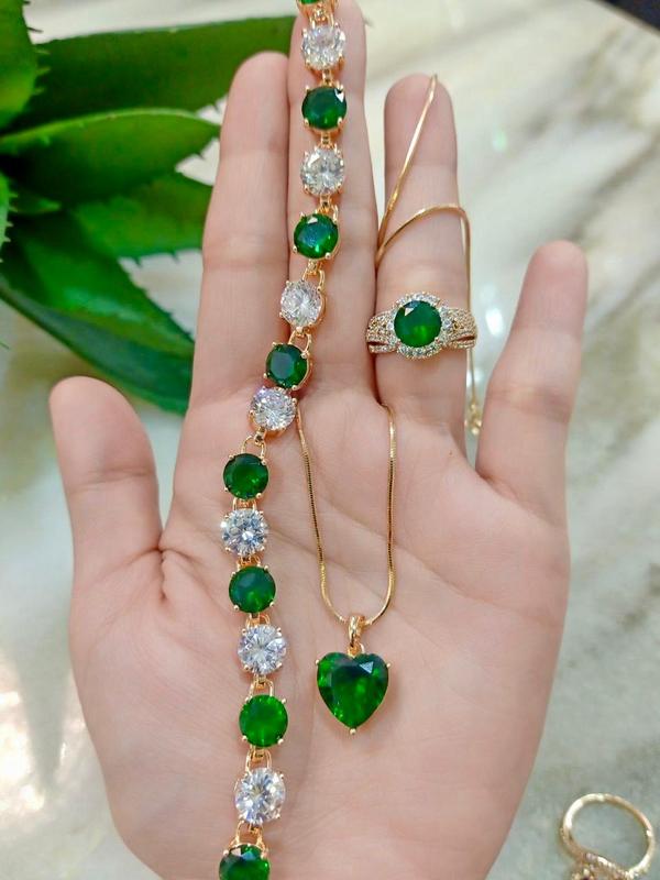 SET RT+RL+CINCIN SUASA BATU ZIRCONIA HIJAU - TikTok Shop Malaysia