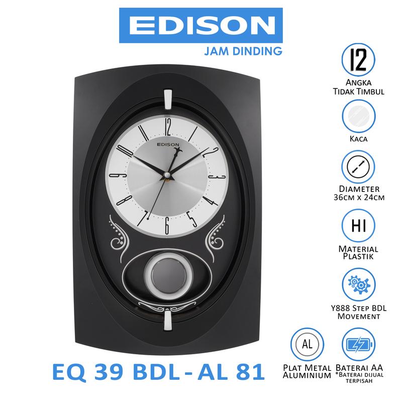 Jam Dinding Edison Sweep ES EQ 39 AL81 Bandul Ukuran 360mm x - Shop ...