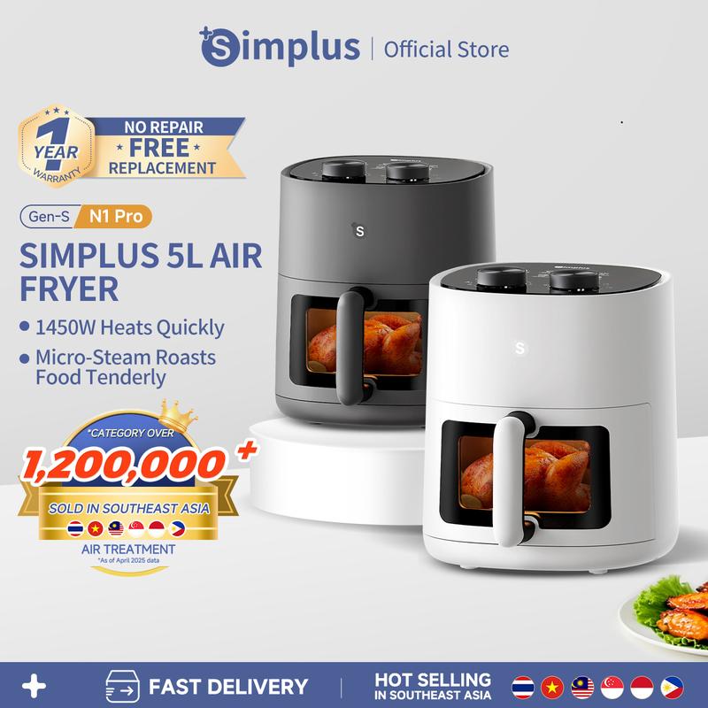 【HOT】Simplus 5L Air Fryer Gen-S N1 Pro Knob Control Non-stic - TikTok ...