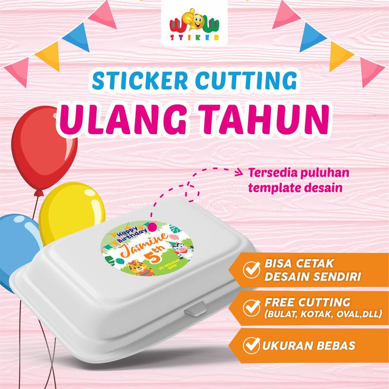 Stiker Birthday / Label Bento / Stiker Ulang Tahun Kemasan Sterofoam ...