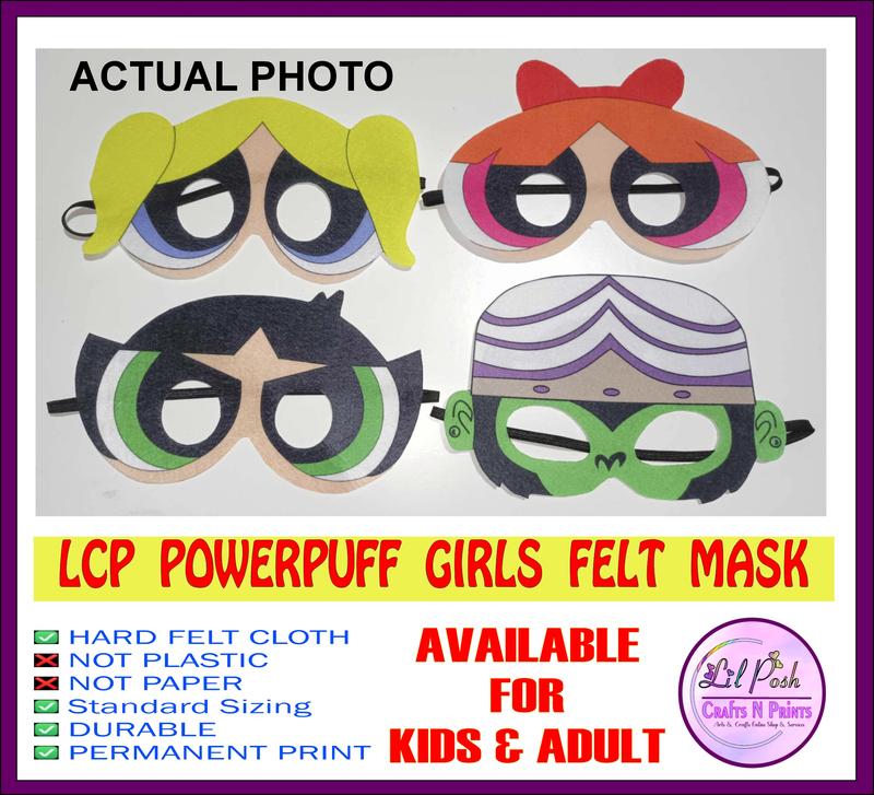 Lil Posh Kids & Adult PowerPuff Girls Felt Mask Costume Eye Mask ...