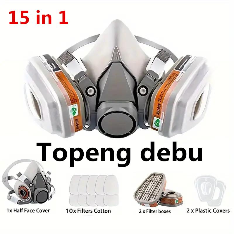 Topeng Gas Separuh Muka, 6200, dengan Destar, Sesuai untuk Lukisan ...