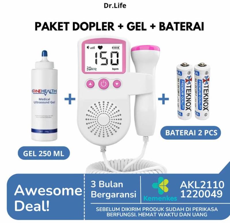 Paket Dopler detak Jantung Bayi Fetal Dopler 3.0MHz Fetal Doppler ...