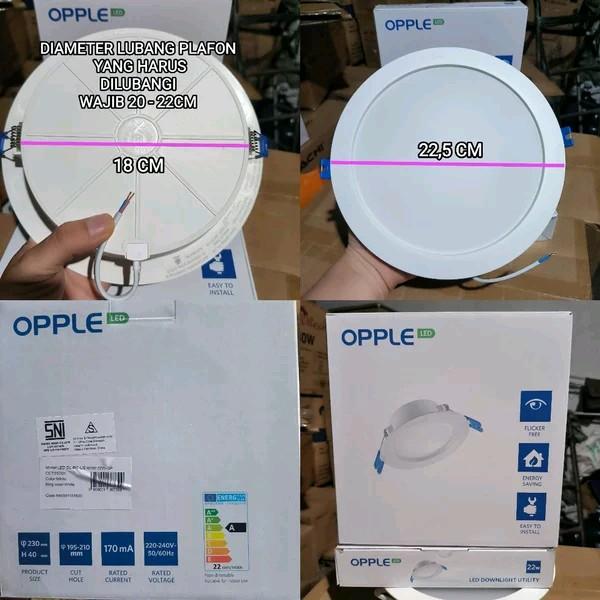 Jual OPPLE LED DOWNLIGHT RC US R200 22W 6500K PUTIH BERGARANSI 2 TAHUN ...