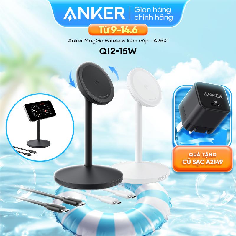 Đế sạc Anker MagGo Wireles (Stand) 1C 15W với cáp CtoC - A25X1 - TikTok Shop Vietnam