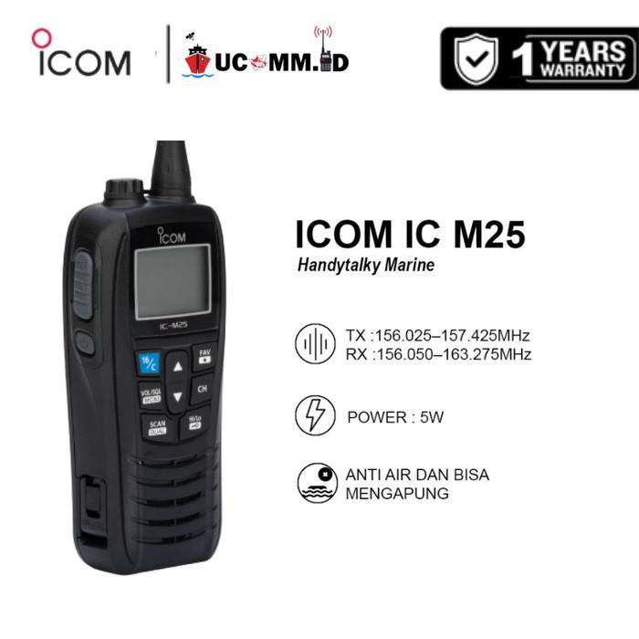 Jual Icom Ic M25 Icm25 Vhf Ht Marine Original Garansi Resmi Walkie ...