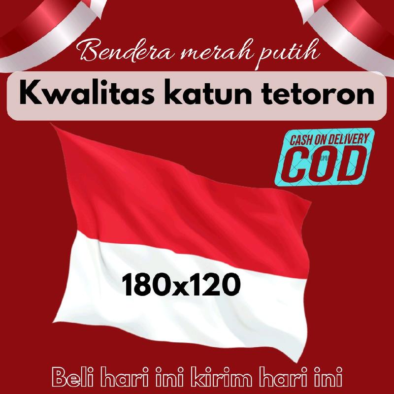 MURAH!! bahan katun bendera merah putih ukuran 180x120 bonus - Shop ...