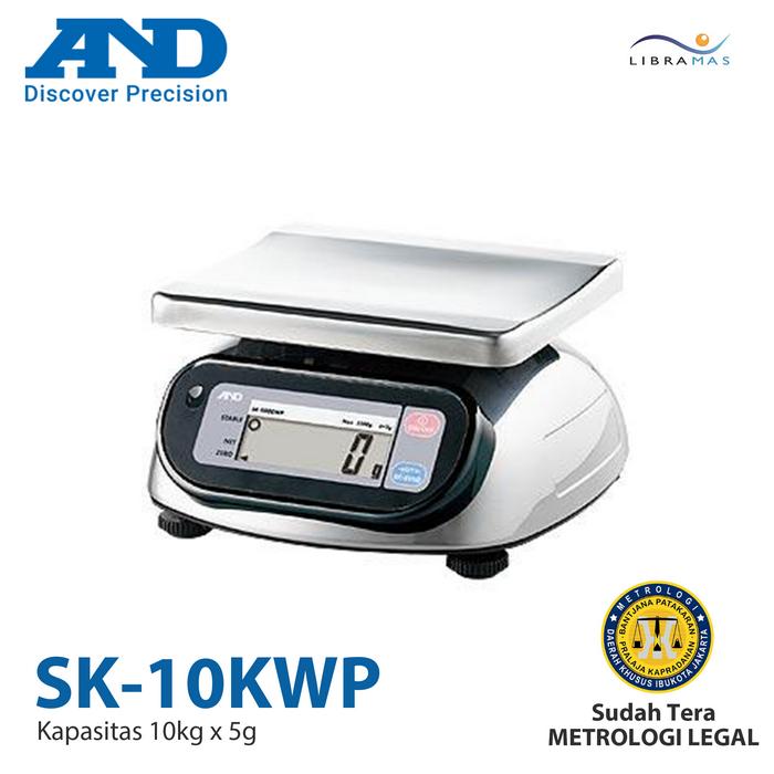 Jual Timbangan AND, WaterProof, SK-10KWP Kapasitas 10 kg Ketelitian 5 g ...