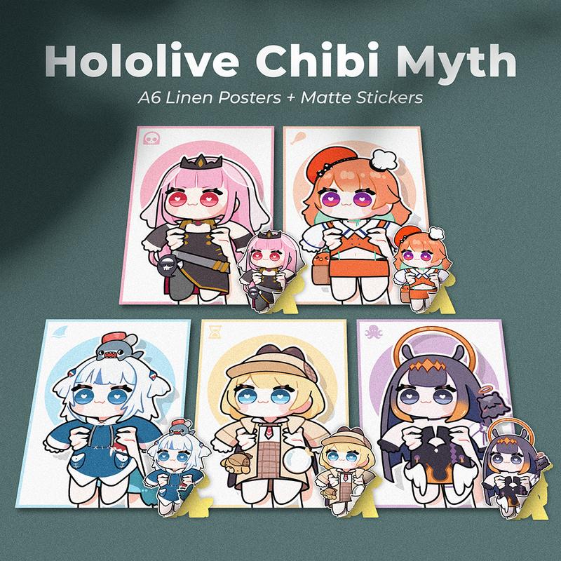 Hololive Chibi Myth Postcards + Stickers - TikTok Shop Malaysia