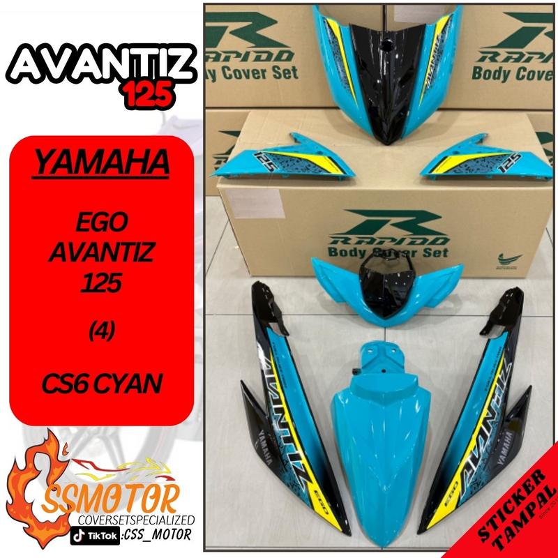RAPIDO Coverset Yamaha Ego Avantiz 125 (4) CS6 Cyan VRC Red Grey Body ...