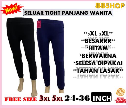 Seluar Tight Panjang Hitam -Berwarna Perempuan Seluar Fit Wanita ...